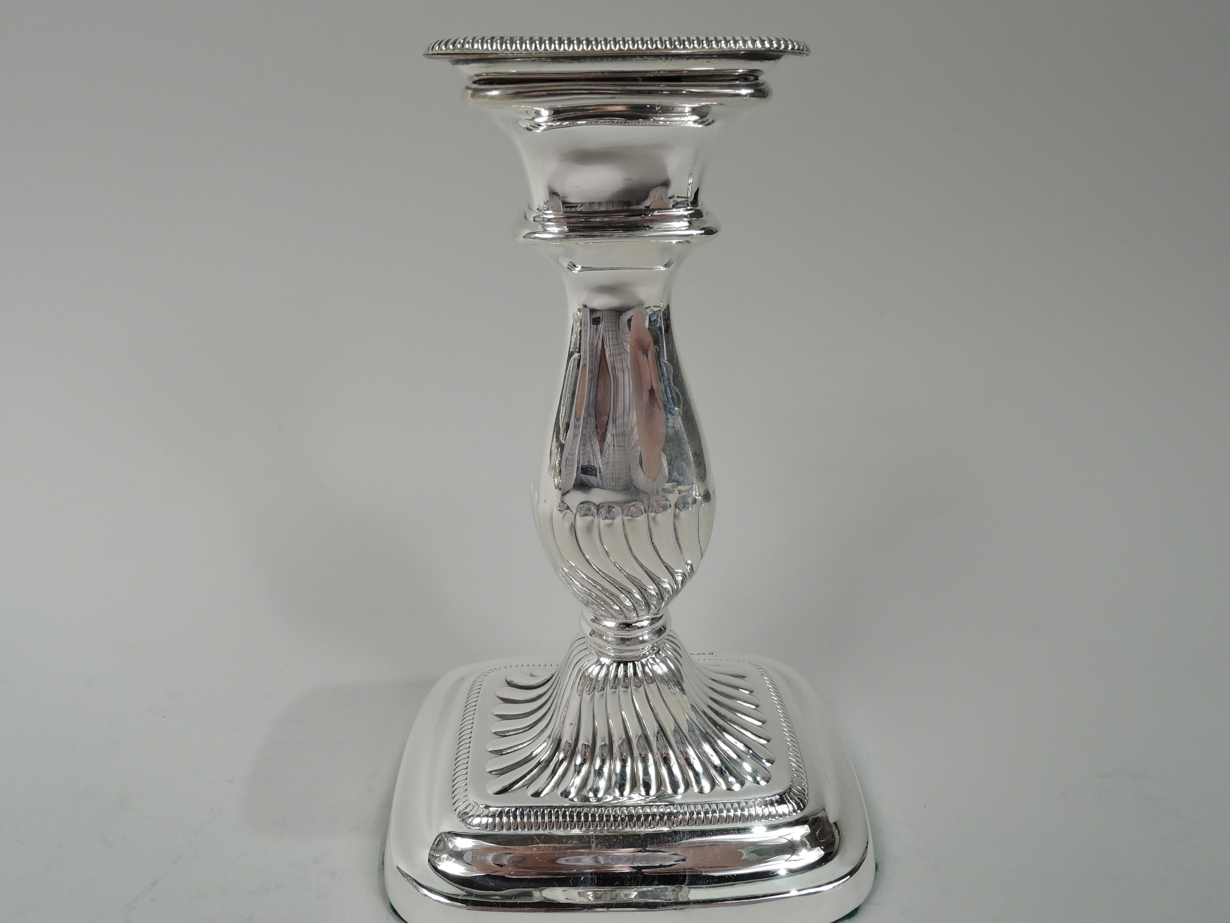 Pair of English Georgian Neoclassical Sterling Silver Candlesticks For ...