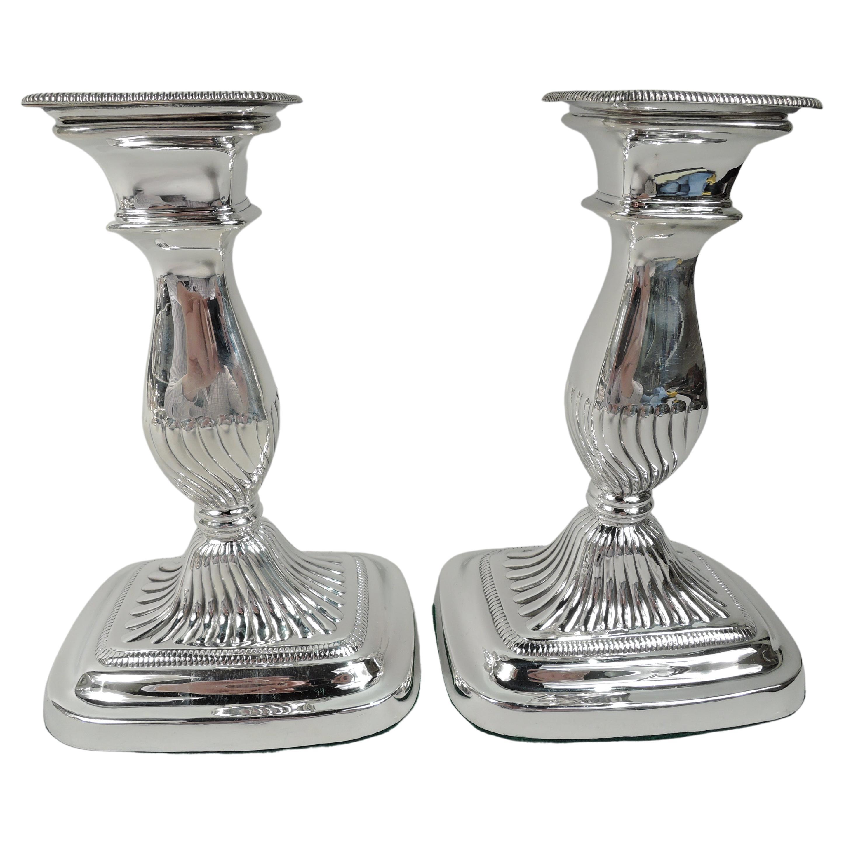 Pair of English Georgian Neoclassical Sterling Silver Candlesticks For ...