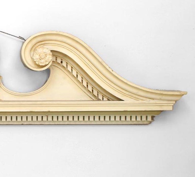 Pair of English Georgian White Pediment Cornices For Sale at 1stDibs