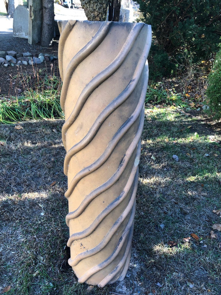 Pair of English Late 19th Century Barley-Twist Chimney Pots/Planters ...