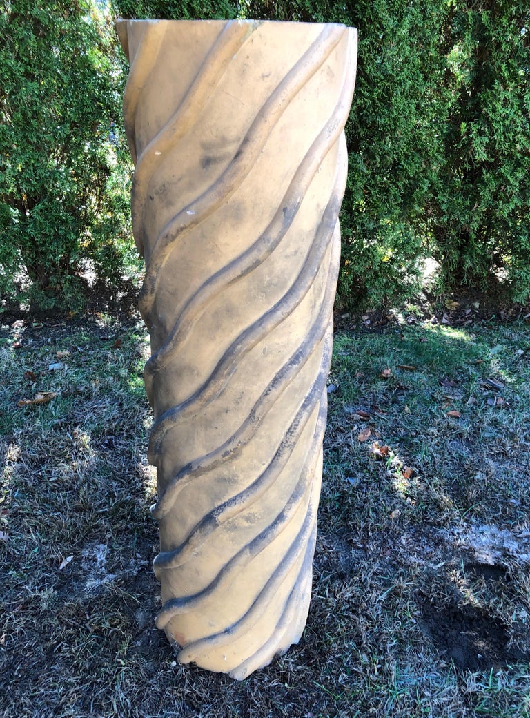 Pair of English Late 19th Century Barley-Twist Chimney Pots/Planters ...