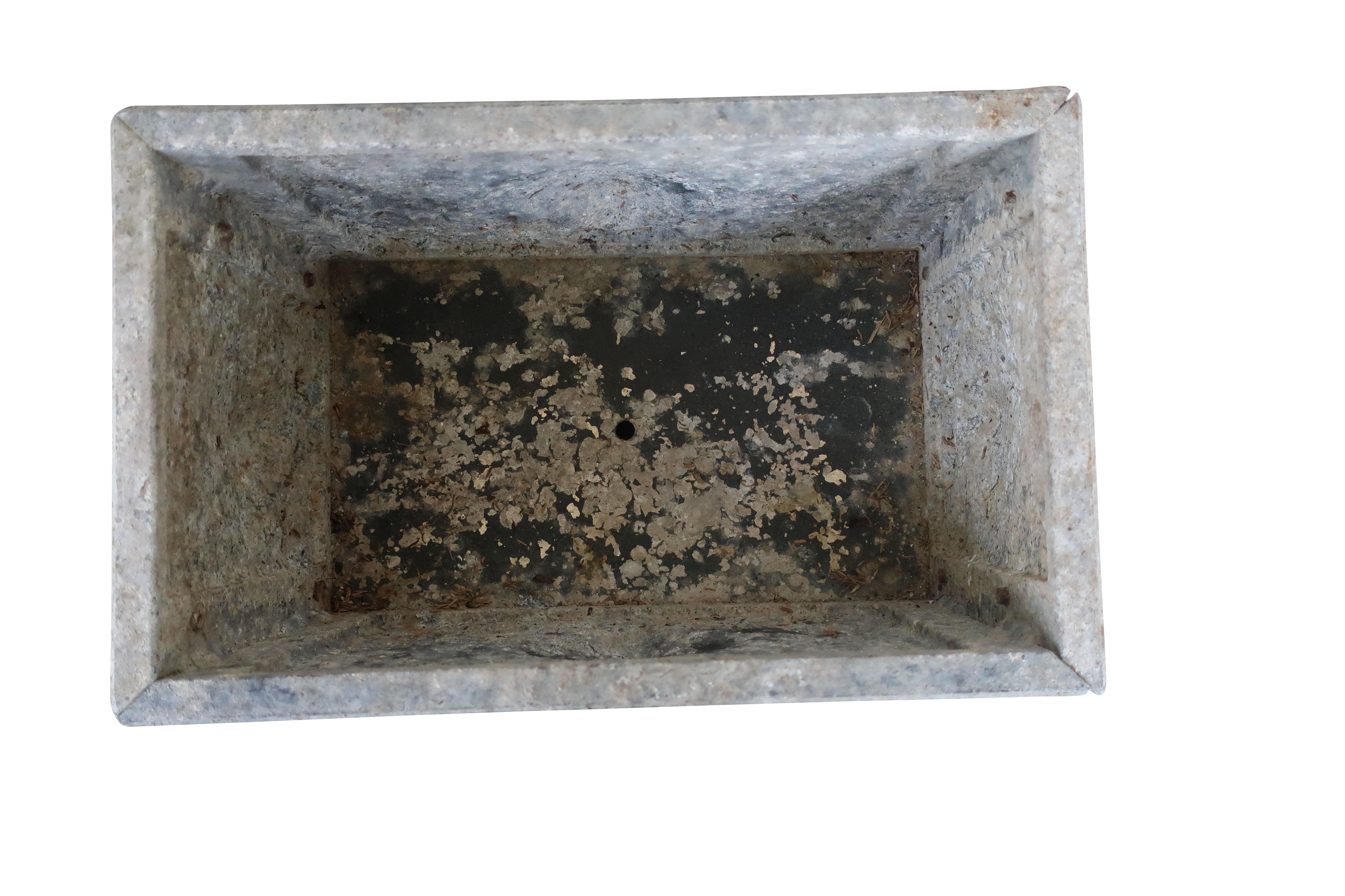 Pair of English Lead Planters with Scallop Shell Motif, Square at 1stDibs