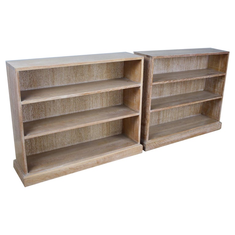 Pair of English Limed Oak Bookcases For Sale at 1stDibs | limed oak shelves