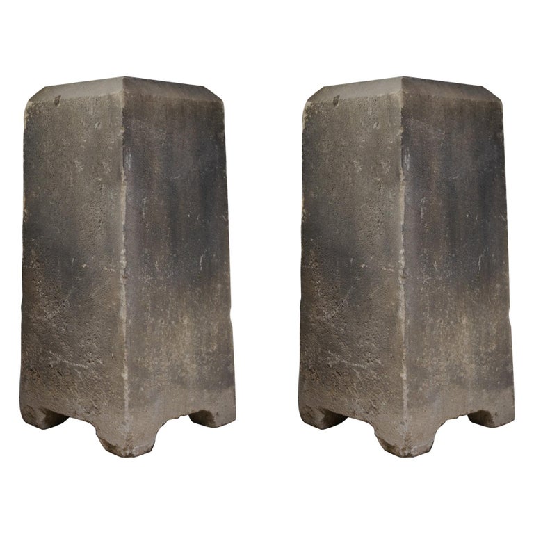 Pair of English Limestone Plinths For Sale at 1stDibs