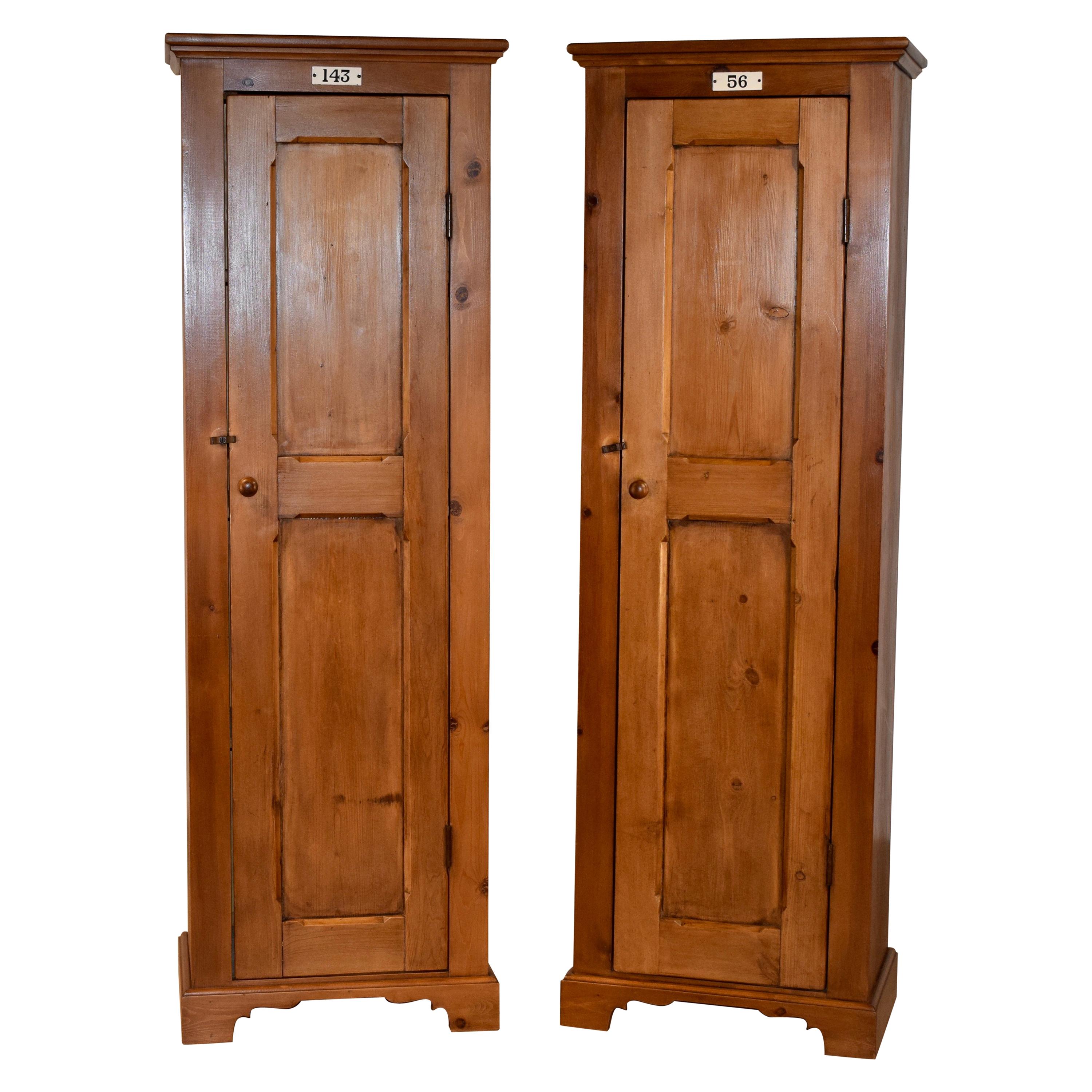 Pair of English Locker Cabinets at 1stDibs