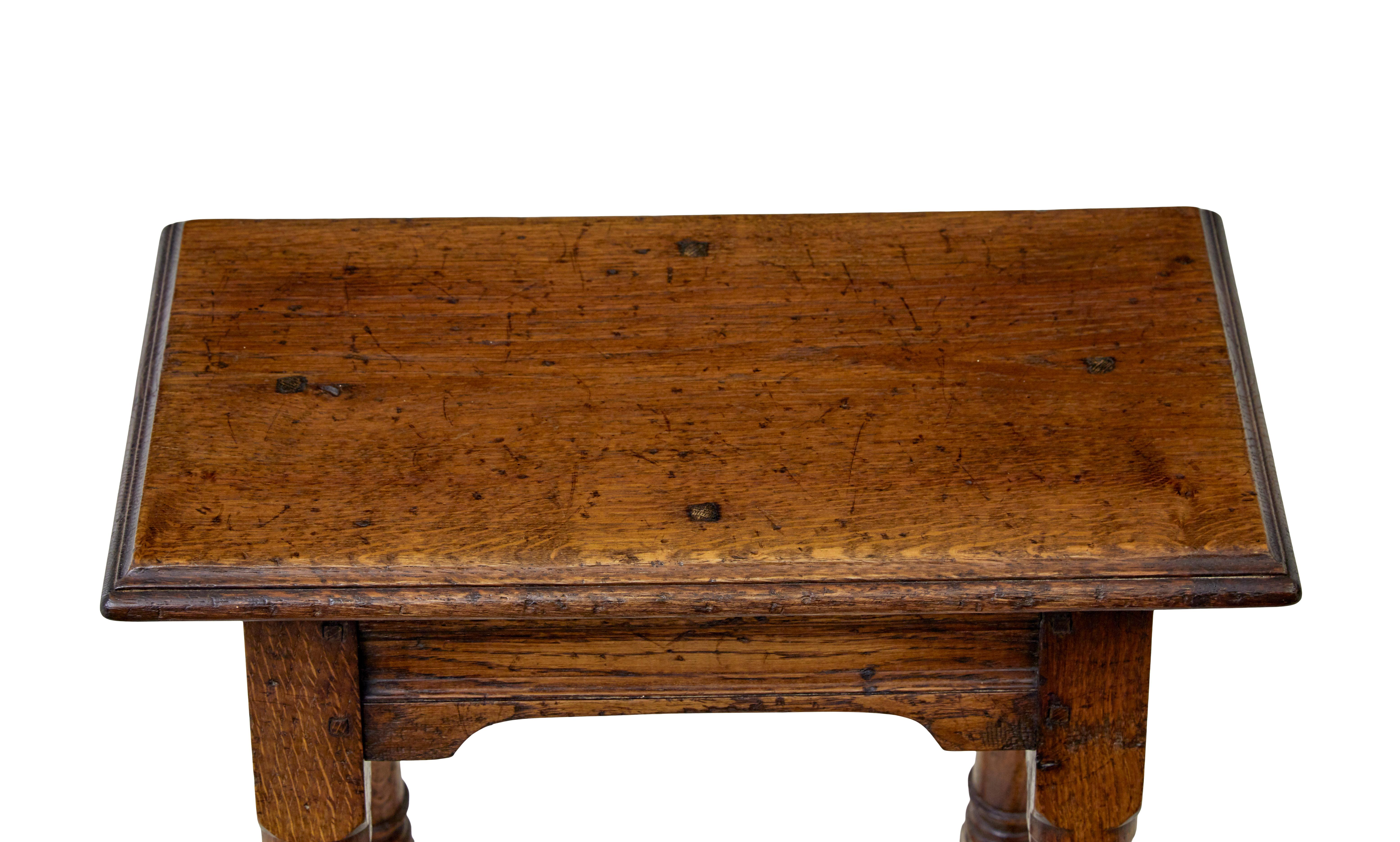 Pair of English made solid oak stools For Sale at 1stDibs