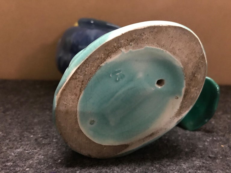 Pair of English Majolica Parrot Figures by Mintons For Sale at 1stDibs