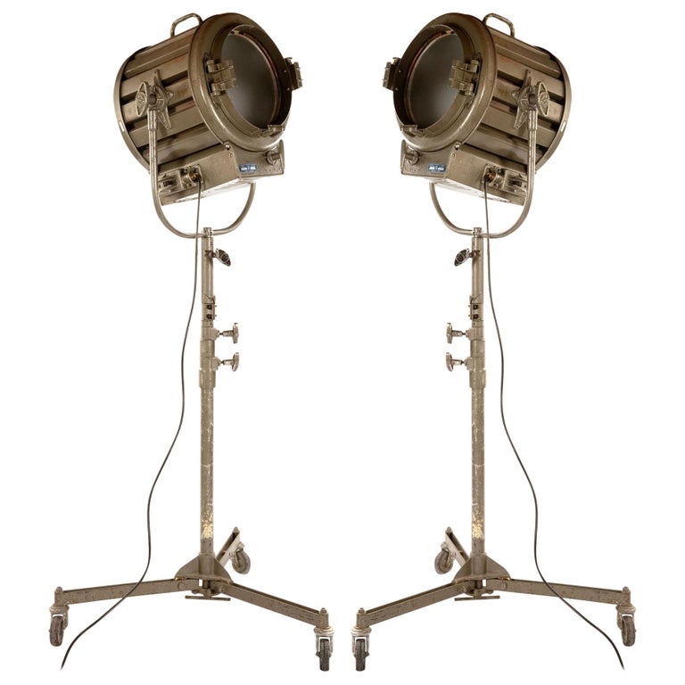 Pair of English Movie Studio Lights For Sale at 1stdibs
