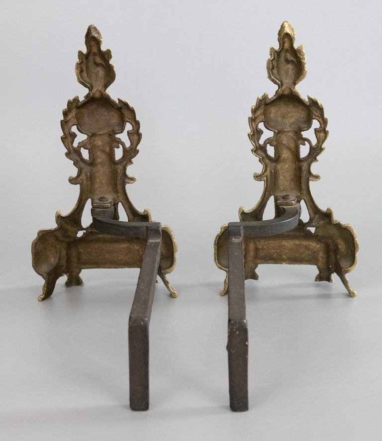 Pair of English Neoclassical Style Brass Andirons, Circa 1900 For Sale ...