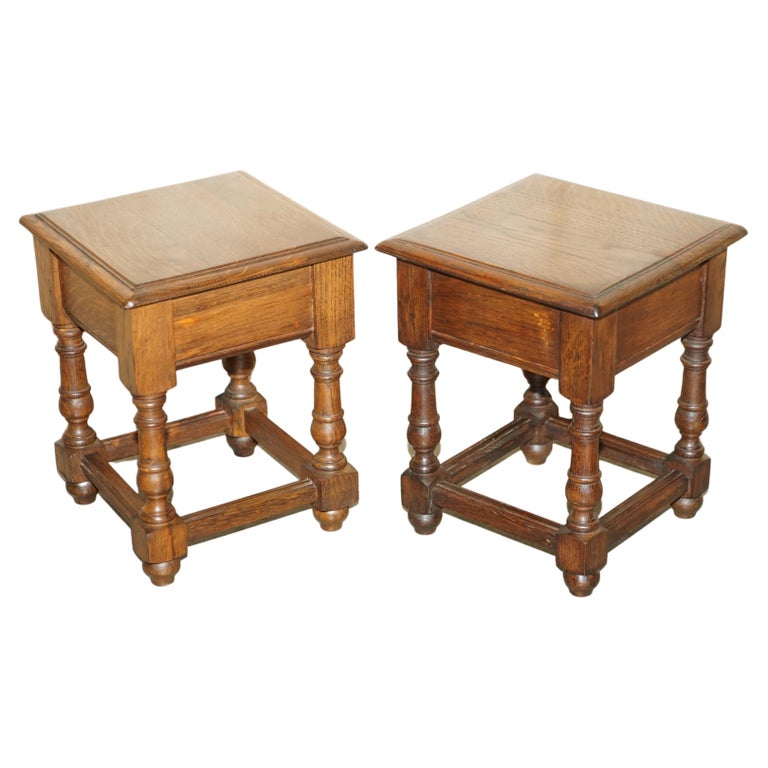 Pair of English Oak circa 1900 Late Victorian / Early Edwardian Side ...