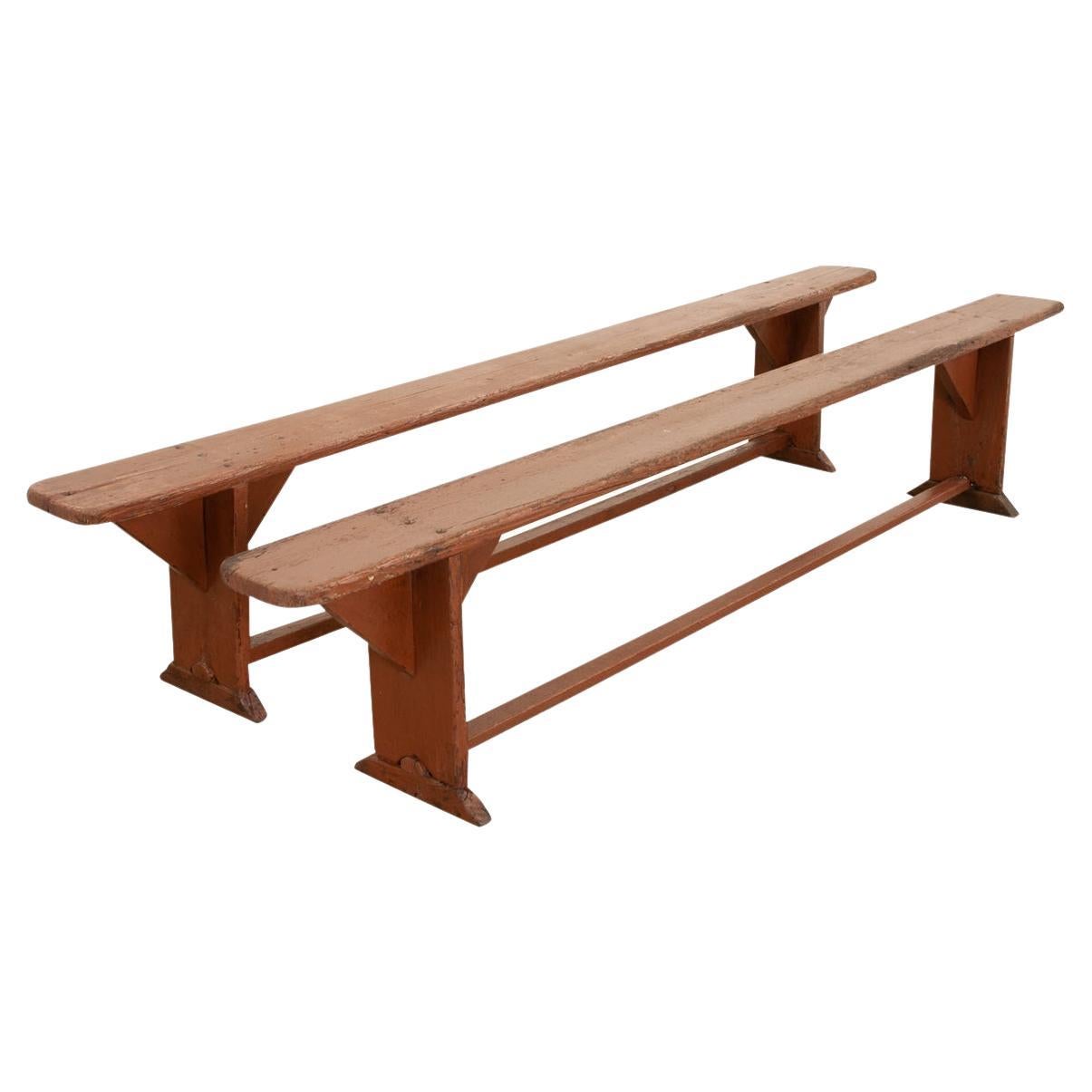 Pair of Austrian Pine Benches For Sale at 1stDibs