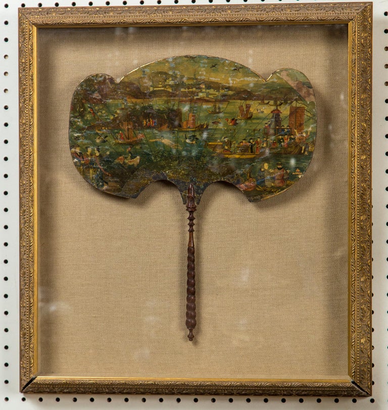 Pair of English Regency Framed Lacquered Fans at 1stDibs