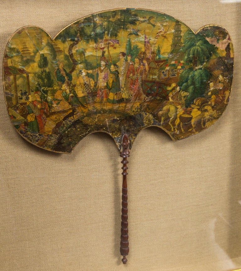 Pair of English Regency Framed Lacquered Fans at 1stDibs