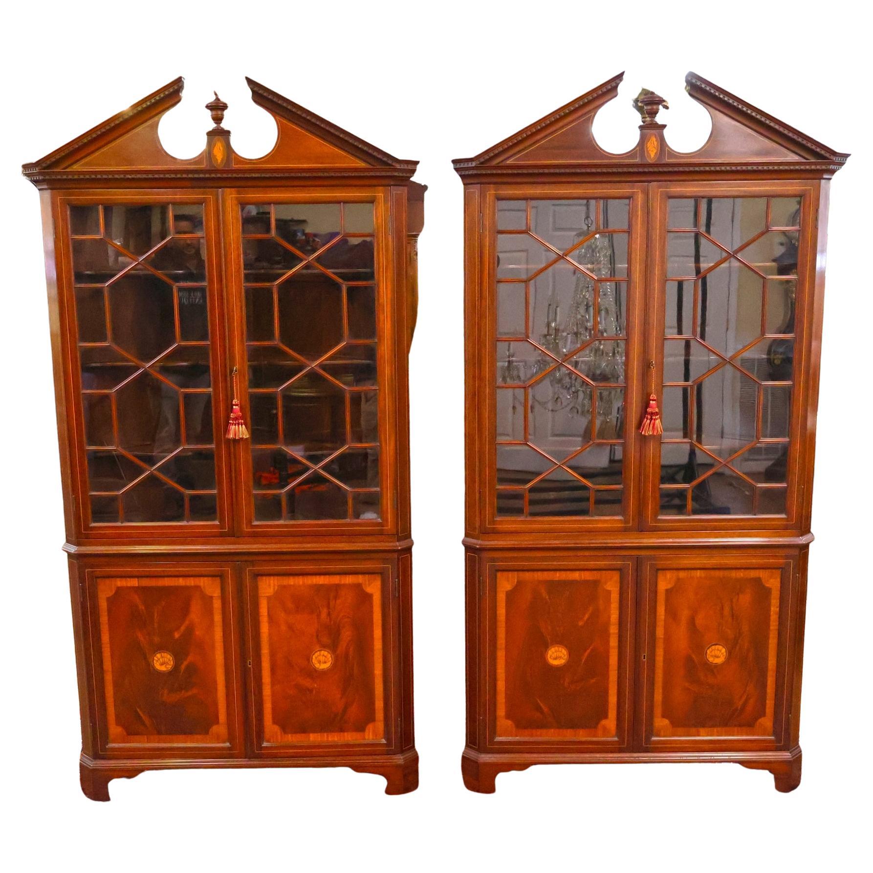 Pair of 19th Century English Pine George II-style Corner Cabinets For ...