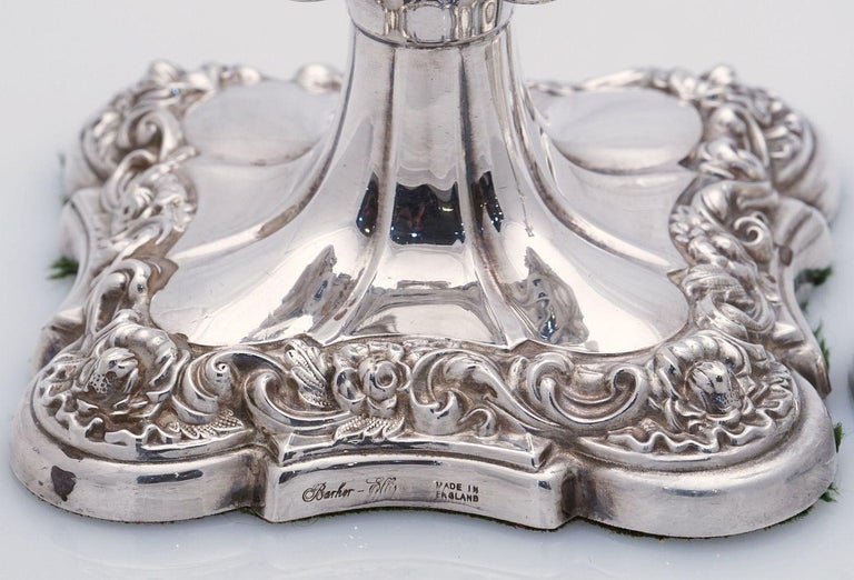 Pair of English Rococo Silver Candle Holders or Candlesticks For Sale ...