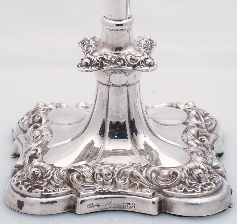 Pair of English Rococo Silver Candle Holders or Candlesticks For Sale ...