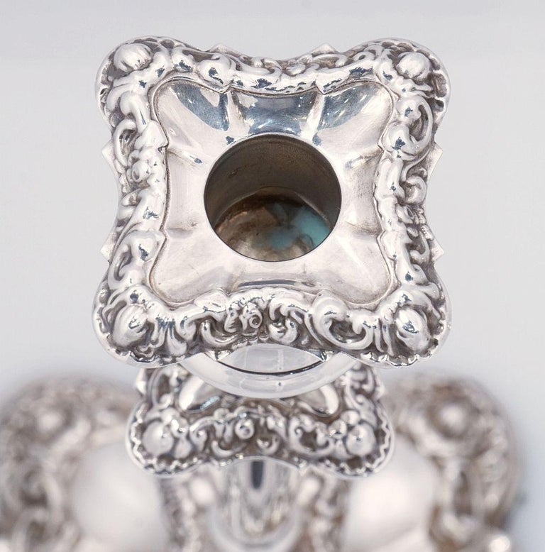 Pair of English Rococo Silver Candle Holders or Candlesticks For Sale ...