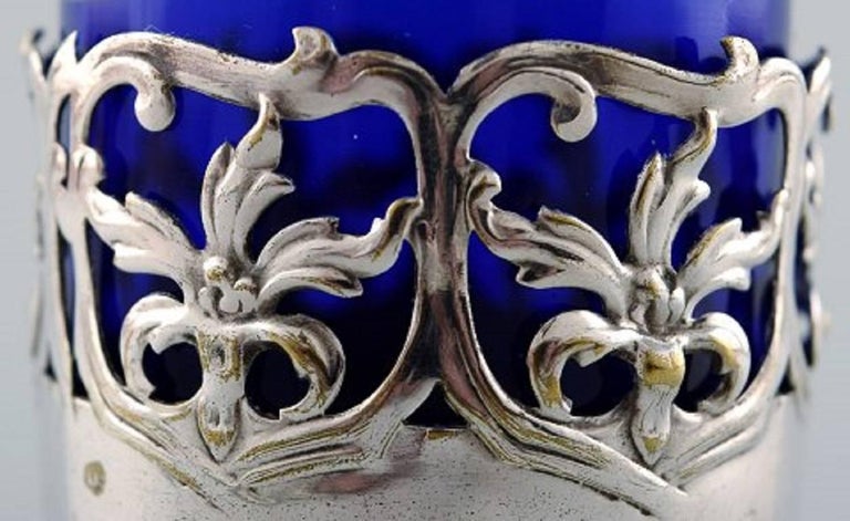 Pair of English Salt Cellar with Glass Inserts in Blue For Sale at ...