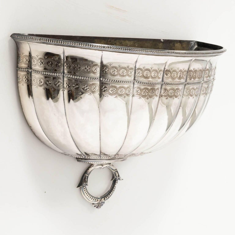 Pair of English Silver Plated Wall Planters by Thomas Bradbury at ...