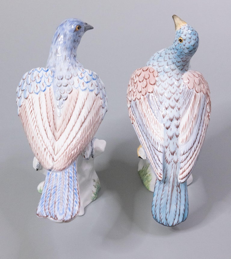 Pair of English Staffordshire Birds, Signed M. Doubell Miller, C. 1930 ...