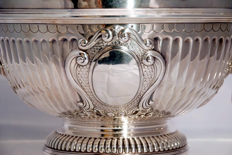 Pair of English Victorian Sterling Silver Monteith Centerpiece Bowls at ...