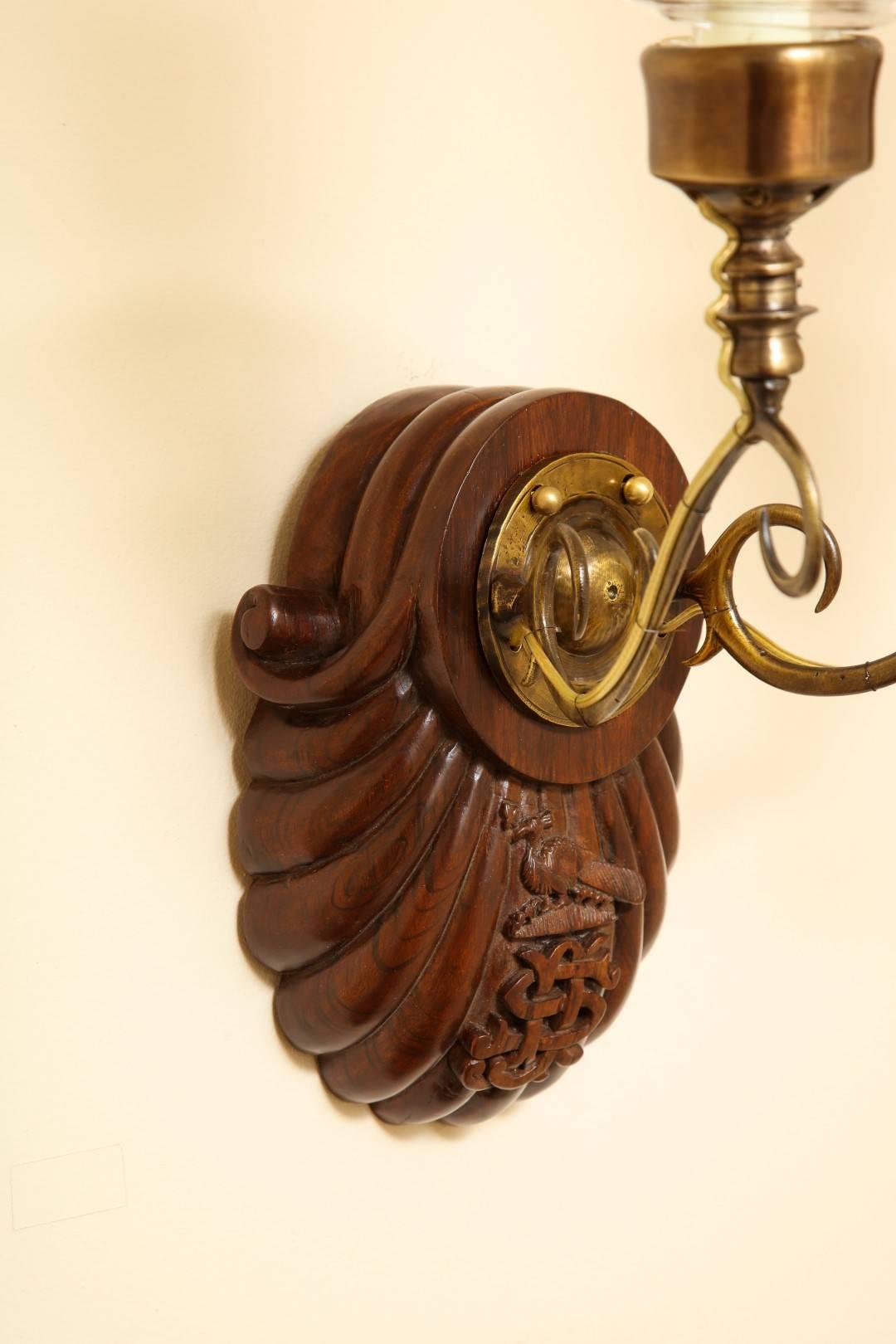Pair of Engraved Anglo Indian Two-Light Sconces at 1stDibs