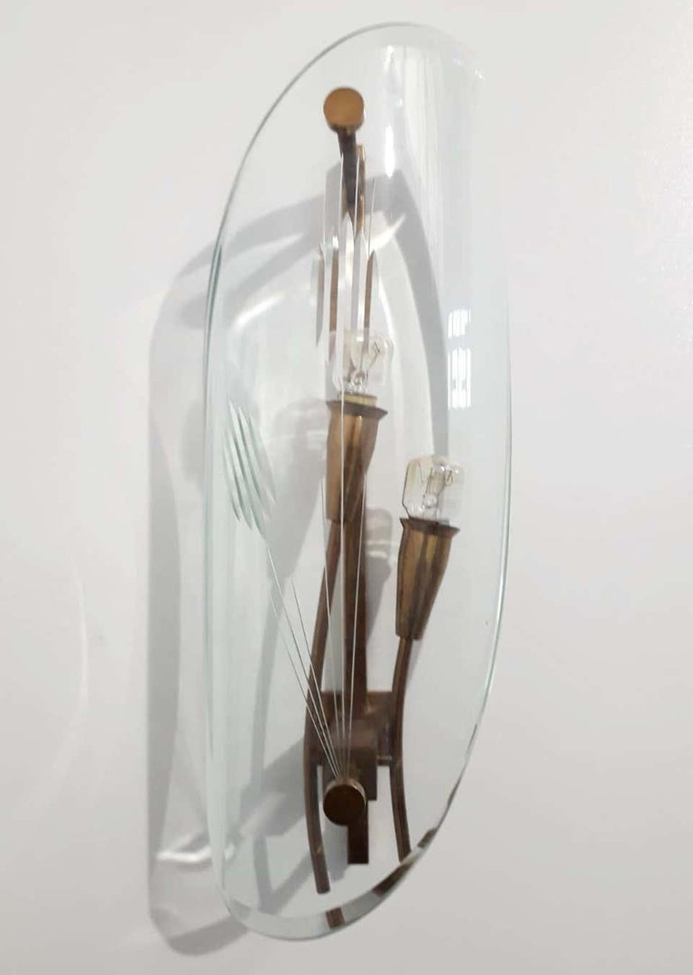 Pair of Engraved Sconces by Max Ingrand for Fontana Arte For Sale at ...