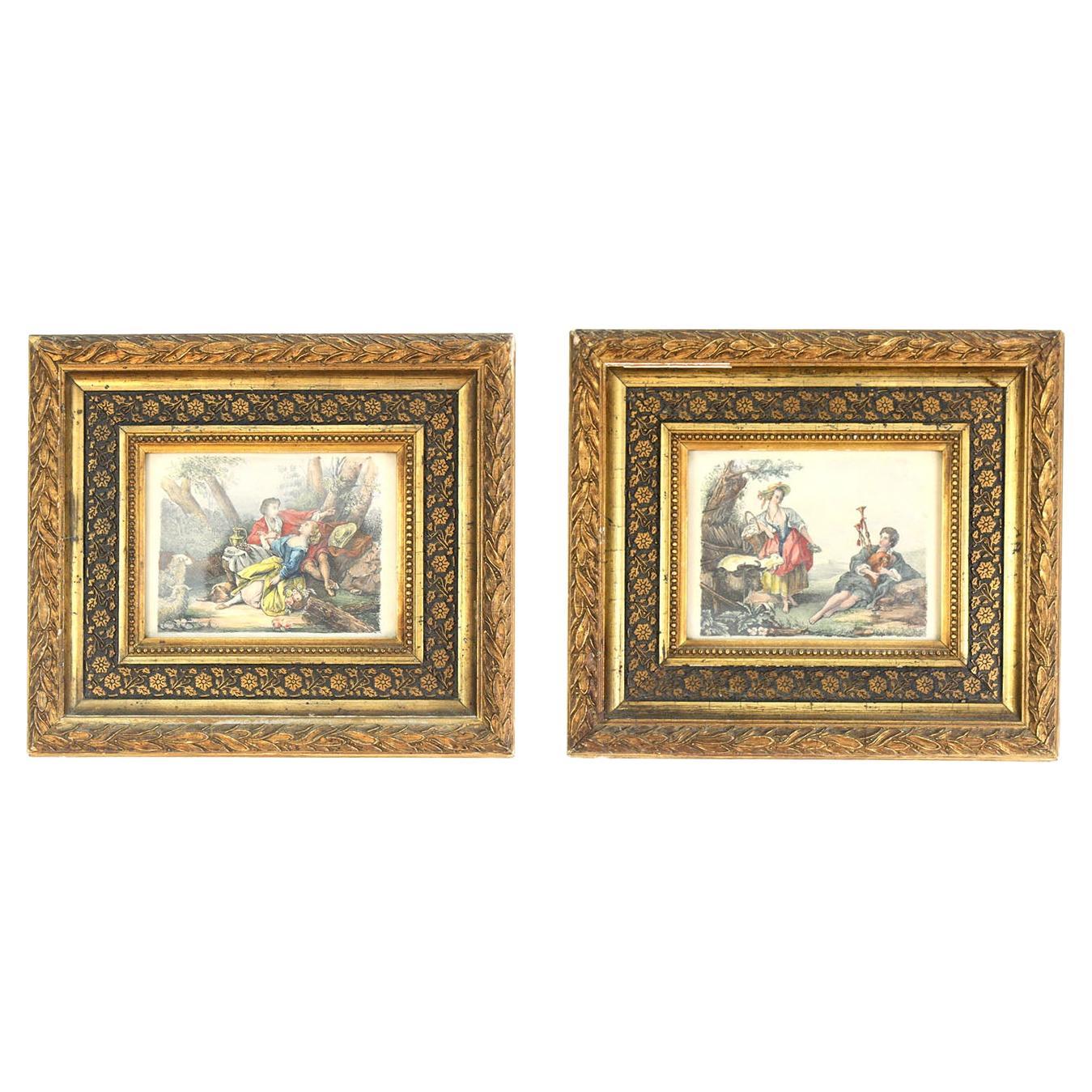 Set of Four Prints in Trowbridge Gallery Frames, Lake and River Scenes ...