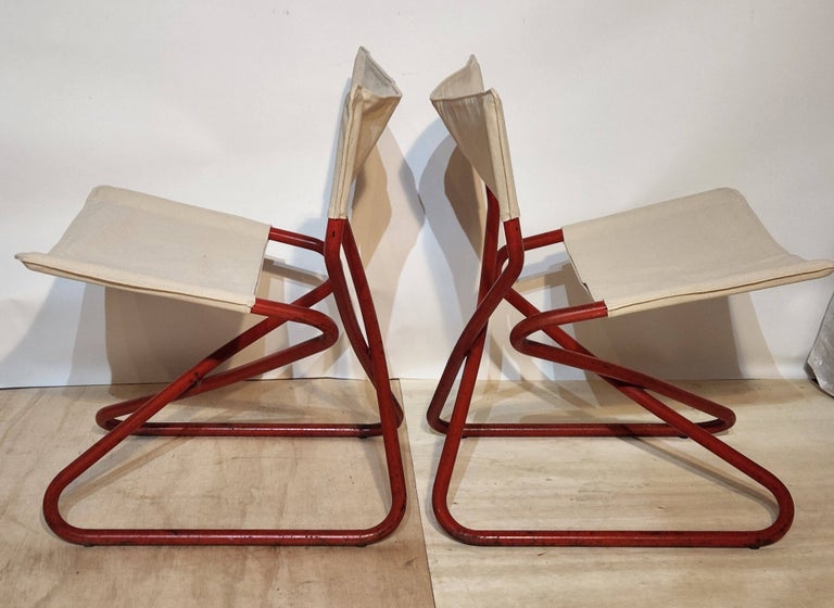Pair of Erik Magnussen Red Z Easy Chairs Torben Ørskov, Denmark, 1960s ...