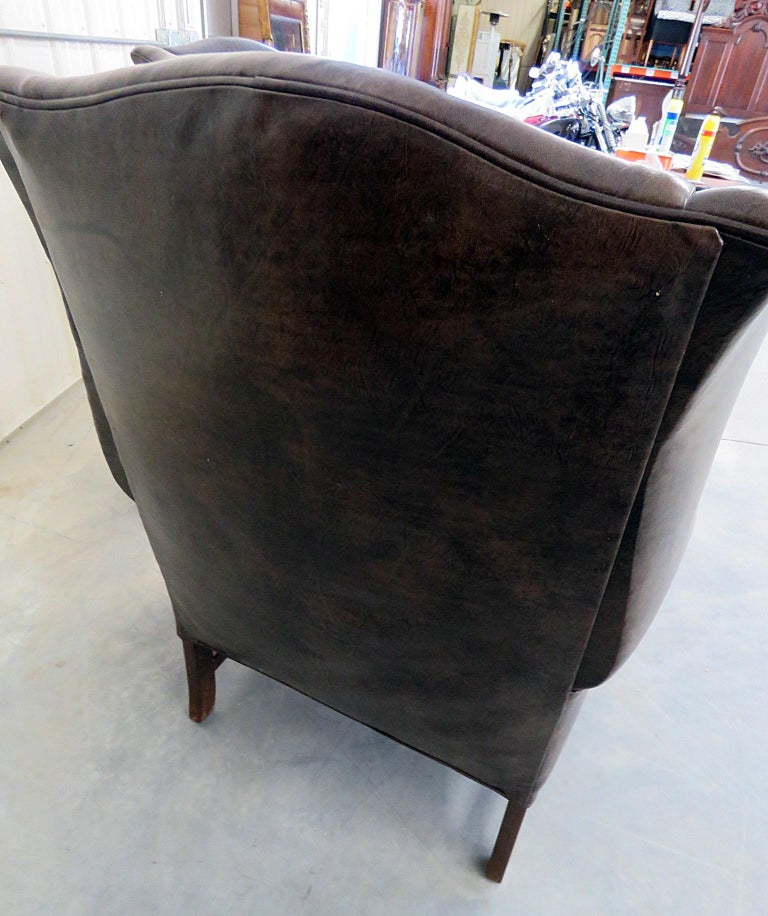 Pair of Ethan Allen Leather Wingback Chairs For Sale at 1stDibs ...