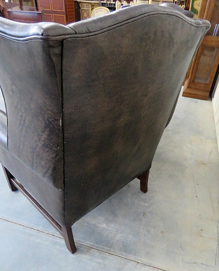 Pair of Ethan Allen Leather Wingback Chairs For Sale at 1stDibs ...