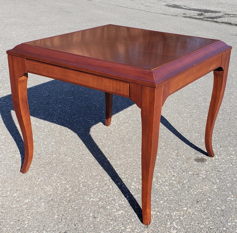 Pair of Ethan Allen Solid Cherry Square Side Tables For Sale at 1stDibs