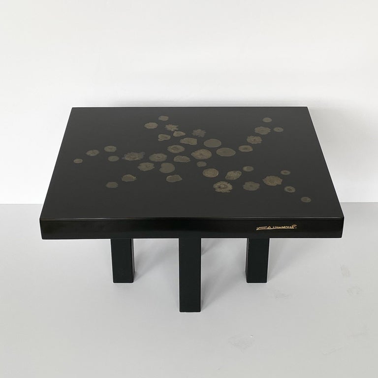 Pair of Etienne Allemeersch Pyrite Inlaid End Tables at 1stdibs