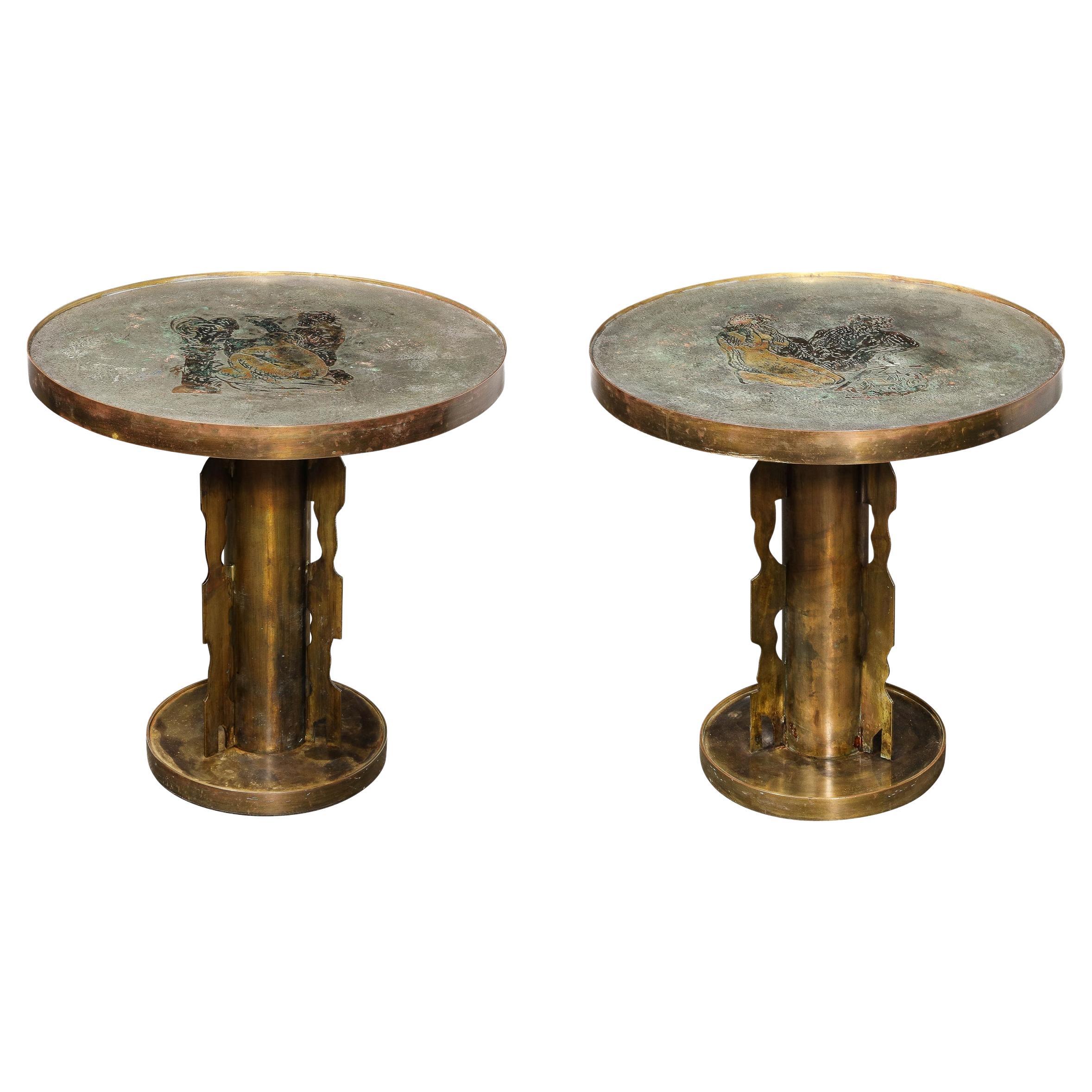 Pair of Etruscan Side Tables after Picasso in Bronze by Philip and ...