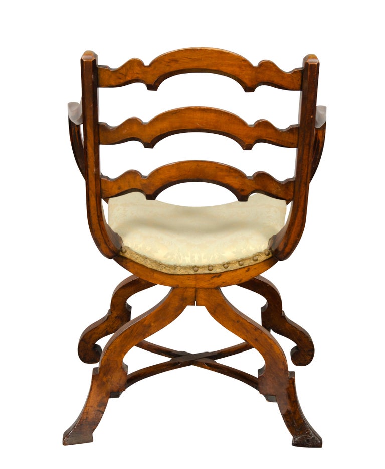 Pair of European Walnut Gondola Chairs For Sale at 1stDibs