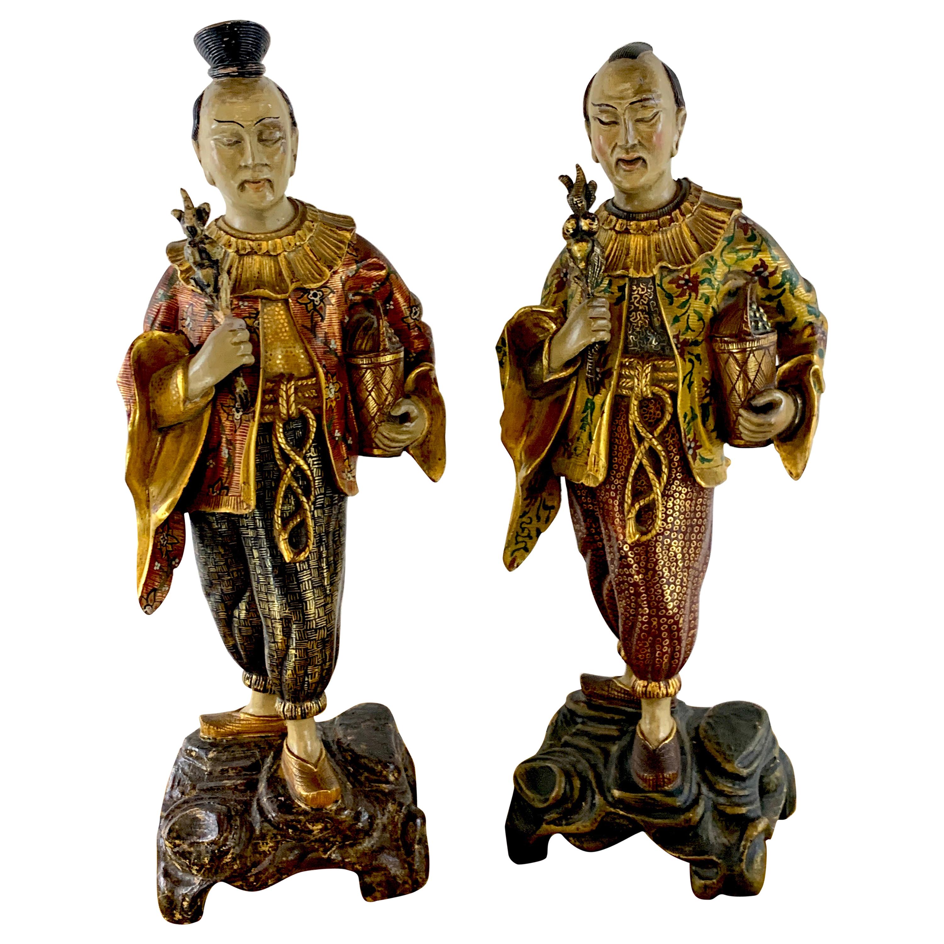 Pair of French Tole Fighting Roosters at 1stDibs