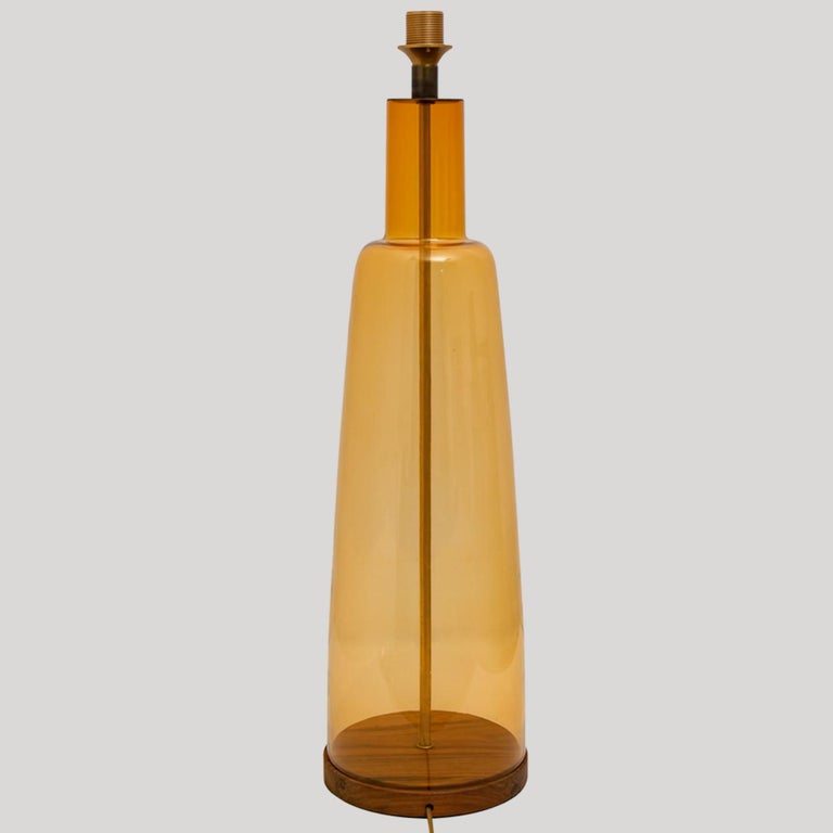 Pair of Extra Large Glass Shaped Table Lamp with Custom Made Silk Lamp ...