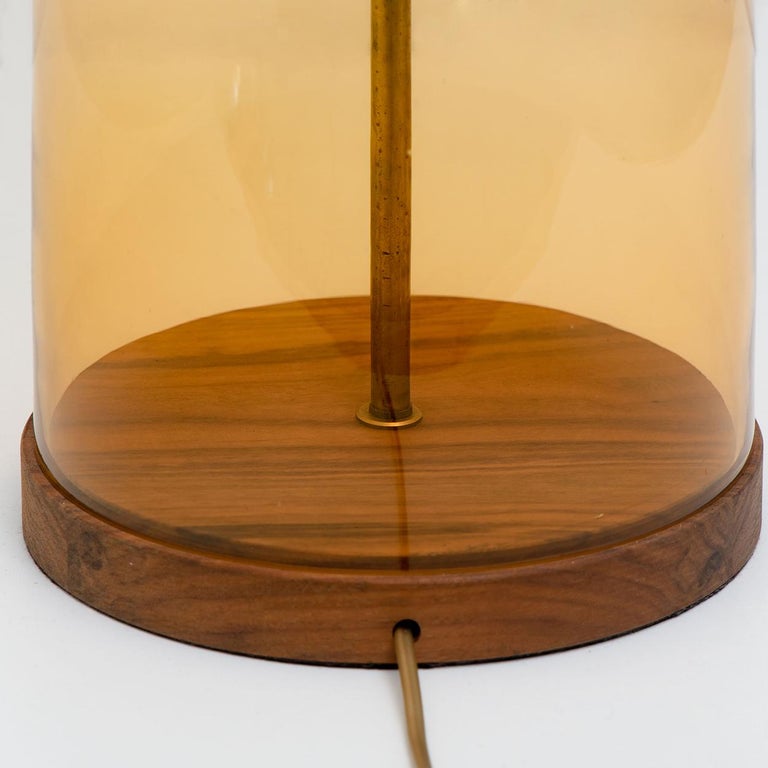 Pair of Extra Large Glass Shaped Table Lamp with Custom Made Silk Lamp ...