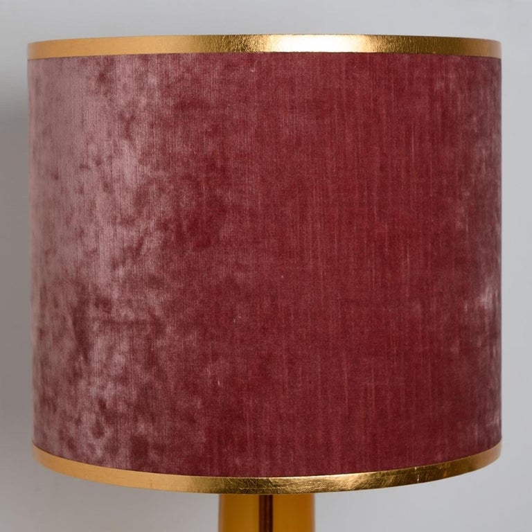 Pair of Extra Large Glass Shaped Table Lamps with Lampshades, Design R ...