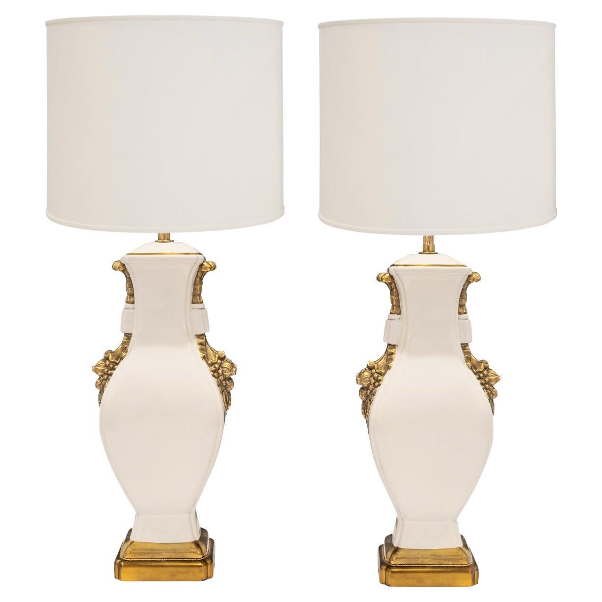 Pair of Unique botanical inspired table lamps. For Sale at 1stDibs
