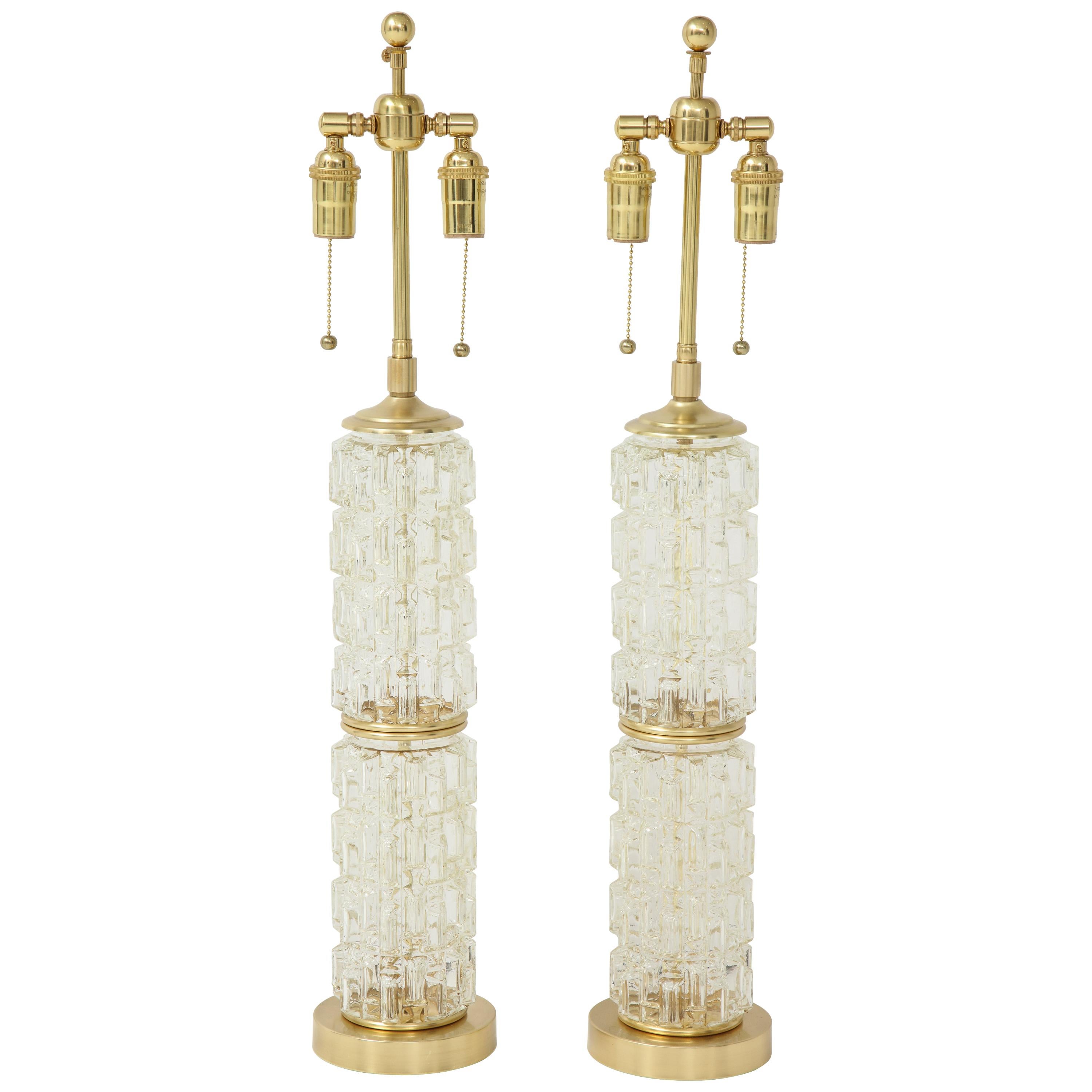 Pair of Moderne Glass Lamps For Sale at 1stDibs