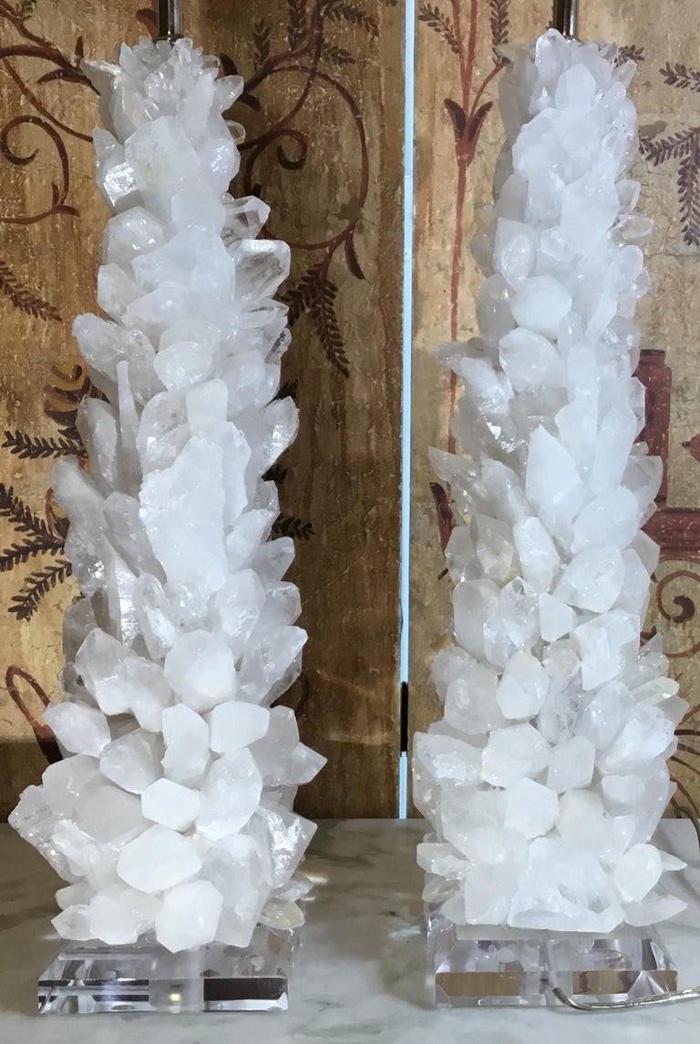 Pair of Fantastic White Quartz Crystal Table Lamps at 1stDibs | white ...