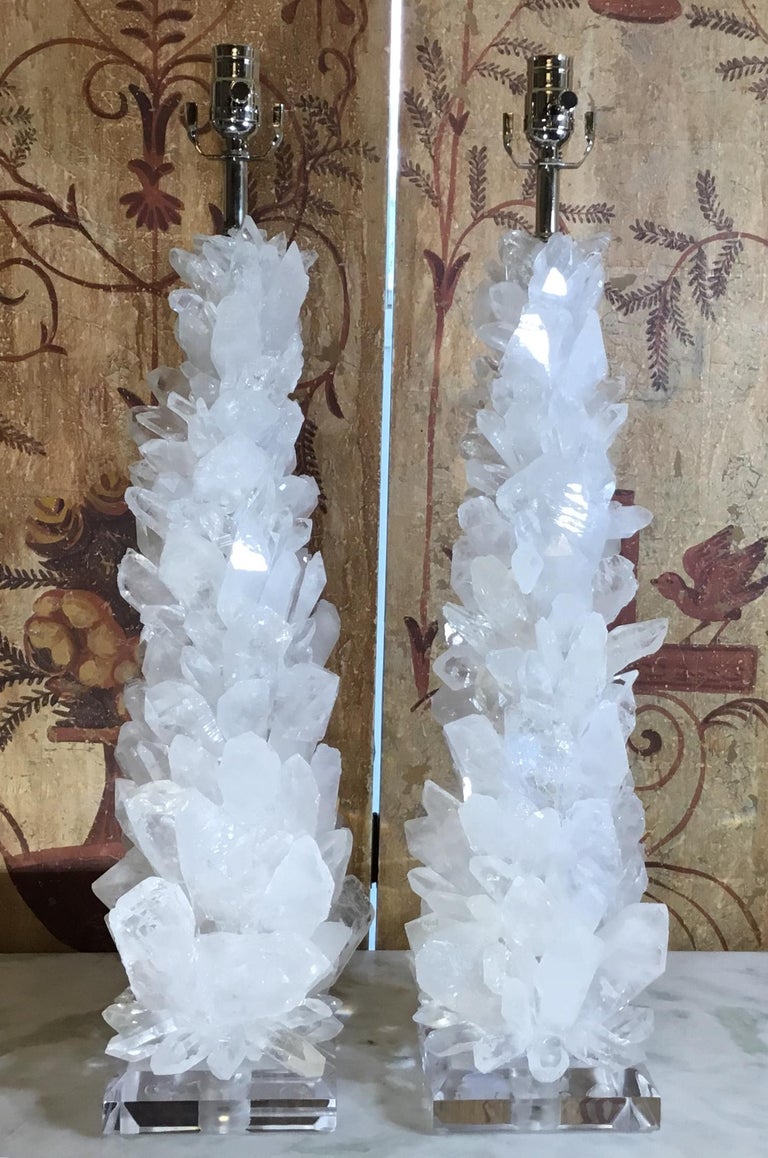 Pair of Fantastic White Quartz Crystal Table Lamps at 1stDibs | white ...