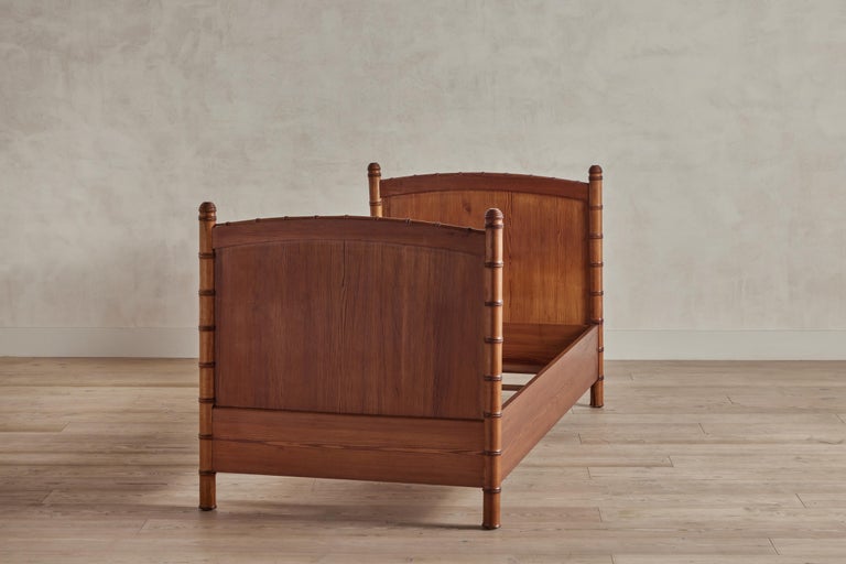 Pair of Faux Bamboo Single Beds For Sale at 1stDibs