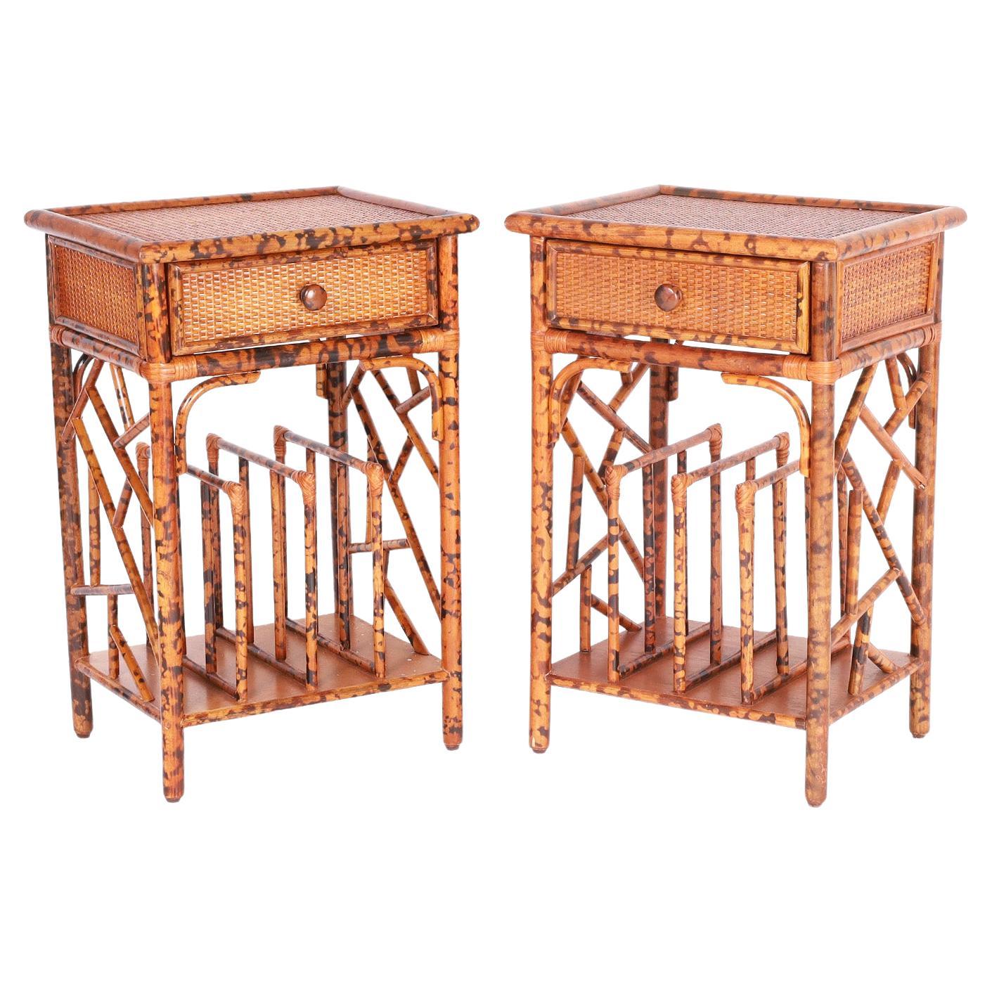 Pair of Faux Bamboo Stands For Sale at 1stDibs