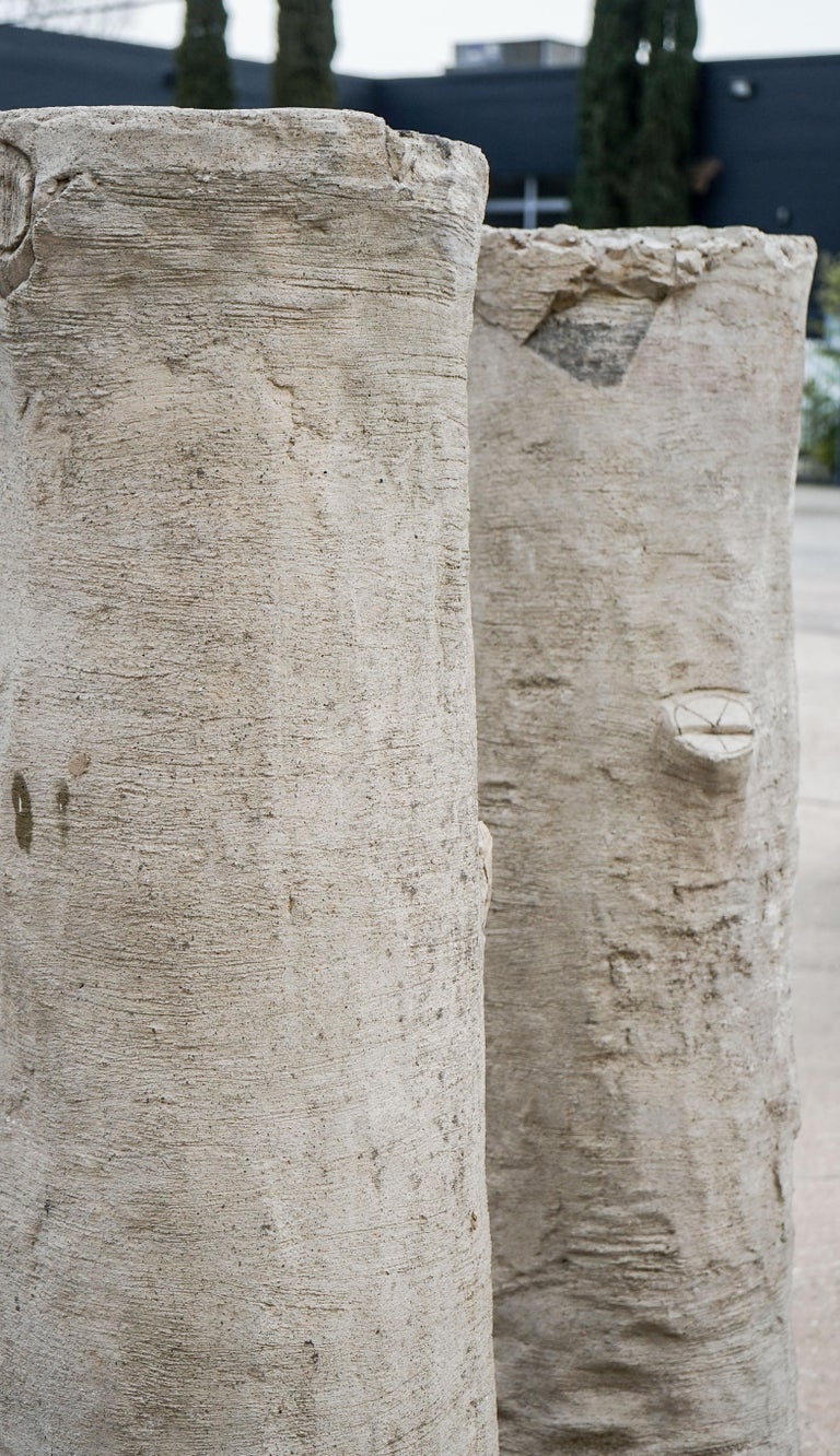 Pair of Faux Bois Tree Trunk Pillars at 1stDibs