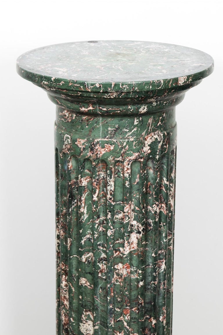Pair of Faux Marble Column Pedestals at 1stDibs