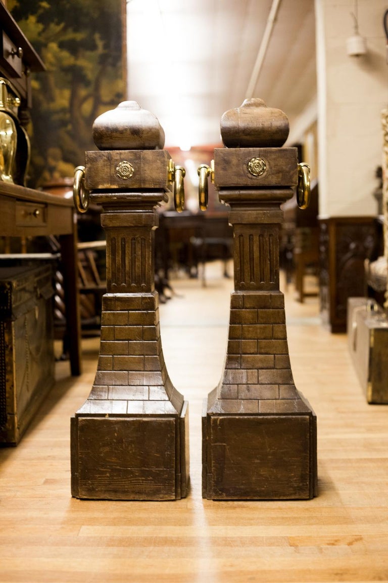 Pair of Faux Painted French Pine Opera Bollards For Sale at 1stDibs ...