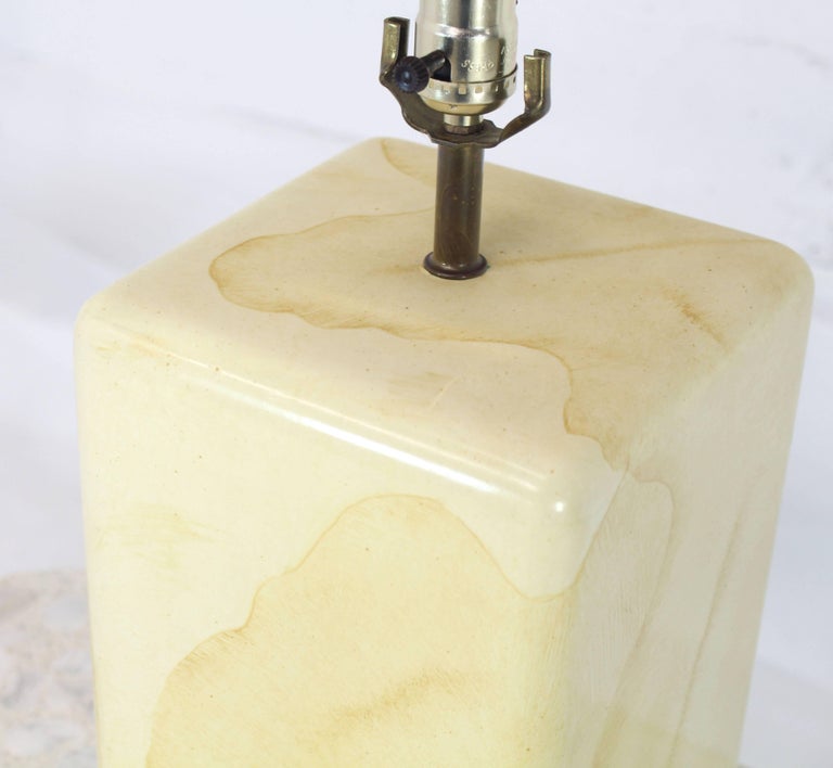 Pair of Faux Parchment Goatskin Table Lamps For Sale at 1stDibs