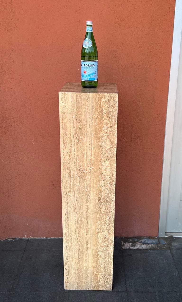 Pair of Faux Travertine Laminate Pedestals by Austin Productions, Circa ...